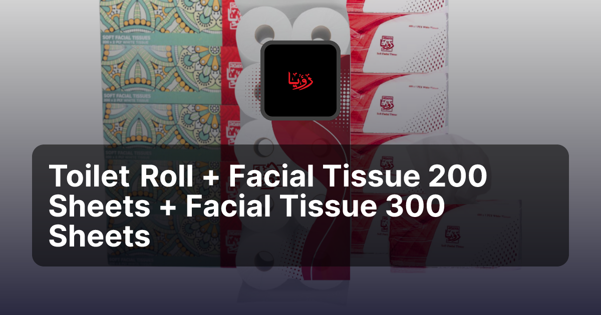 Toilet Roll + Facial Tissue 200 Sheets + Facial Tissue 300 Sheets ...